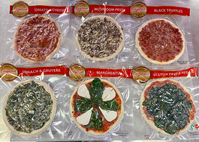 Pizzas sold 6 to a box- Choose Below – caponefoodspizza.com